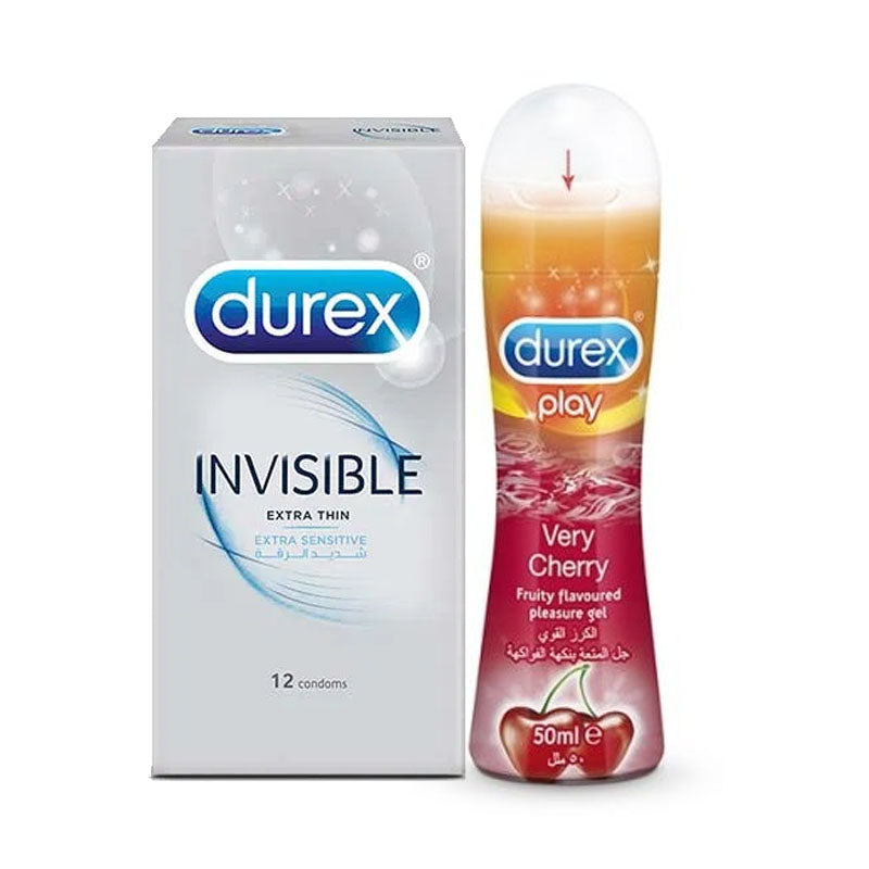 OrderNow | Durex Invisible Condoms pack of 12's with Durex Very Cherry ...